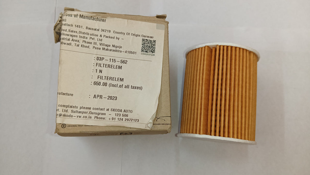 OIL FILTER ELEMENT WITH GASKET FABIA 03P115562 – CarTrends