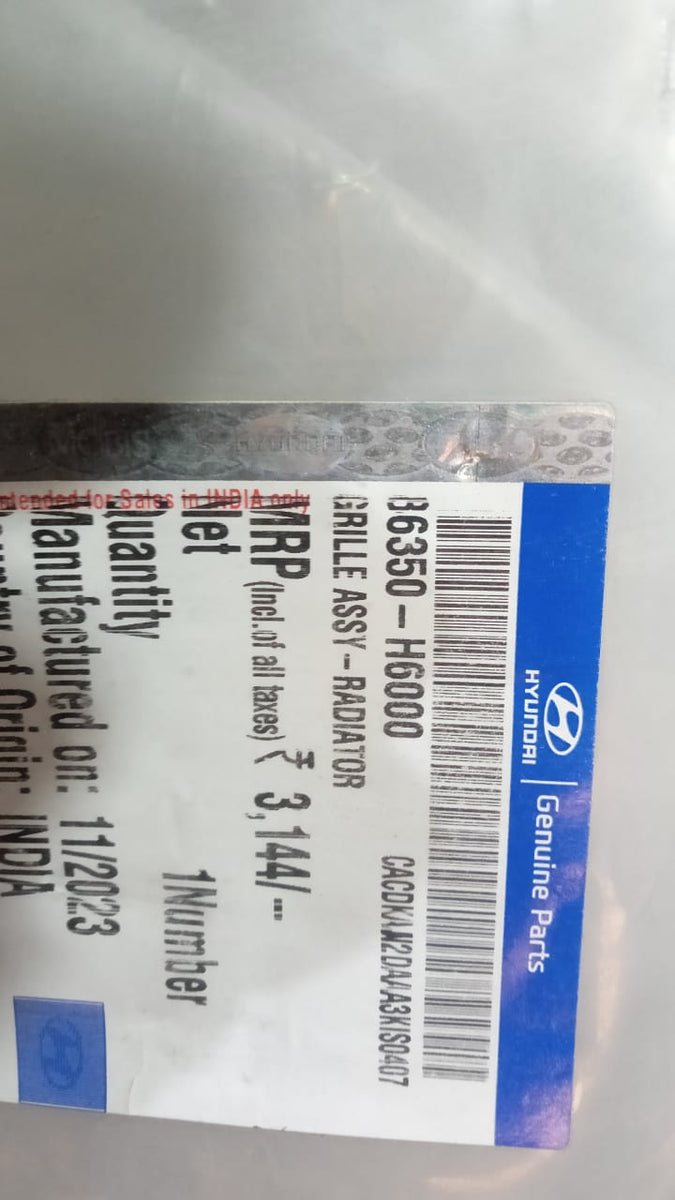 86350H6000 - RADIATOR GRILLE VERNA NEXT GEN – CarTrends