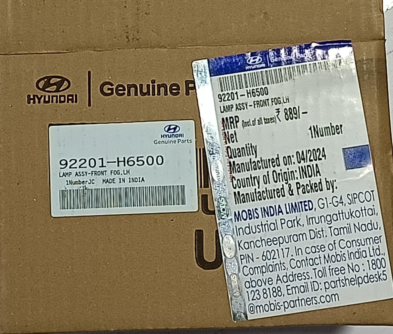 92201H6500 - FOG LAMP VERNA NEXT GEN LH TYPE 2 – CarTrends
